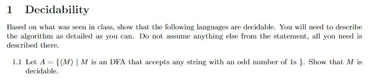 Solved Decidability Based on what was seen in class, show | Chegg.com