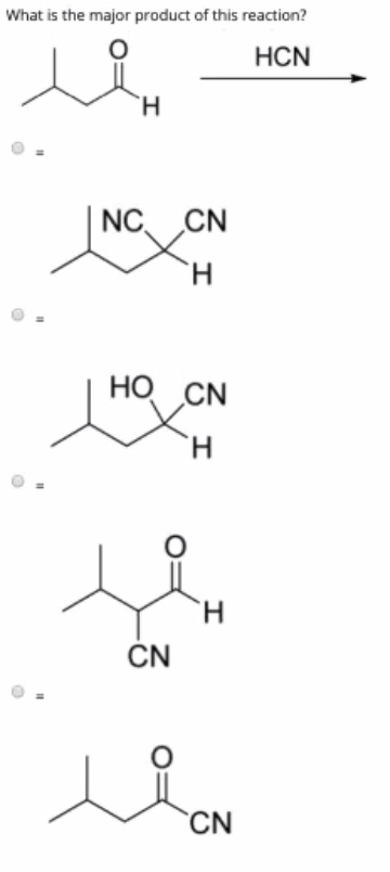 Solved What is the major product of this reaction? HCN | | Chegg.com