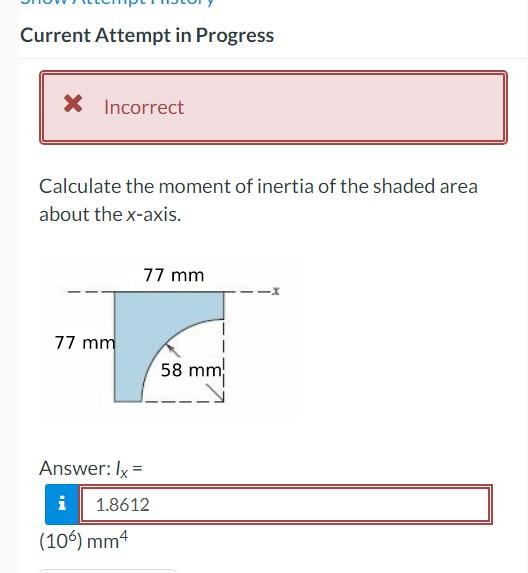 Solved Current Attempt in Progress Incorrect Calculate the | Chegg.com