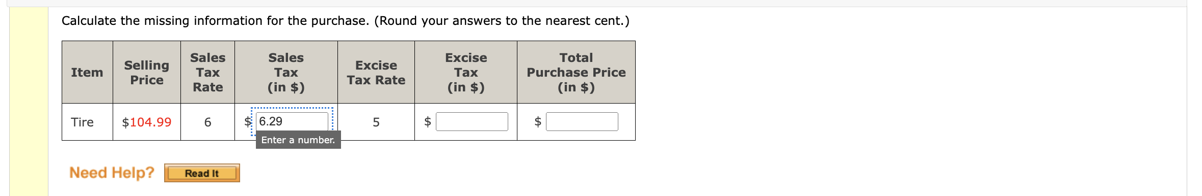 Solved Calculate the missing information for the purchase. | Chegg.com