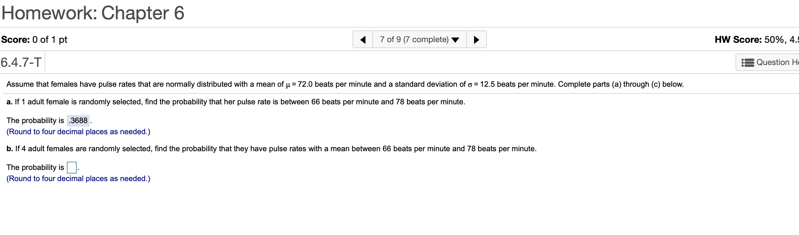 Solved Homework Chapter 6 Score 0 Of 1 Pt 7 Of 9 7