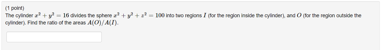 Solved The cylinder x2+y2=16x2+y2=16 divides the sphere | Chegg.com