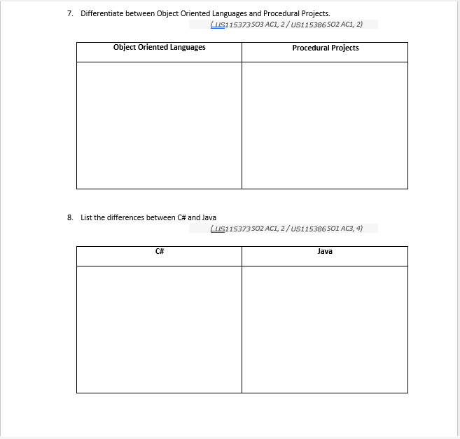 Solved 7. Differentiate between Object Oriented Languages | Chegg.com