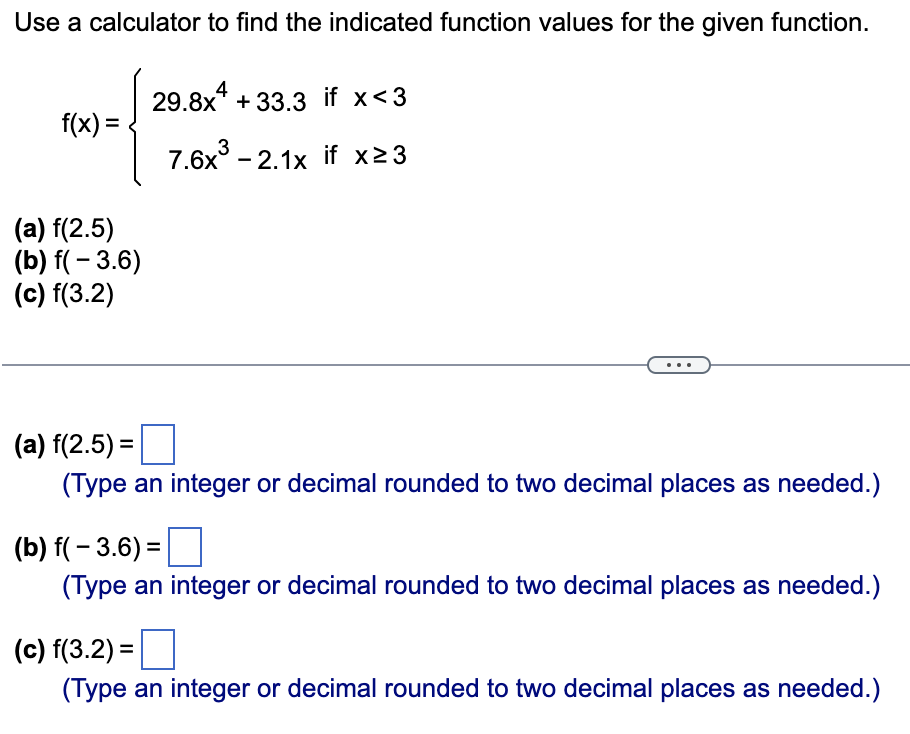 Solved Use a calculator to find the indicated function | Chegg.com