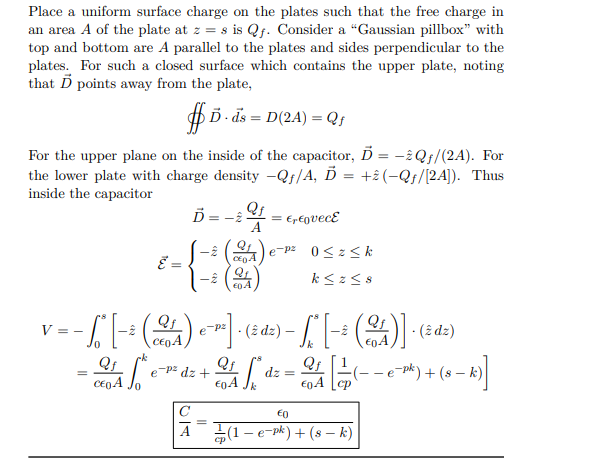 Solved 6. (10 points) Find the capacitance per unit area of | Chegg.com