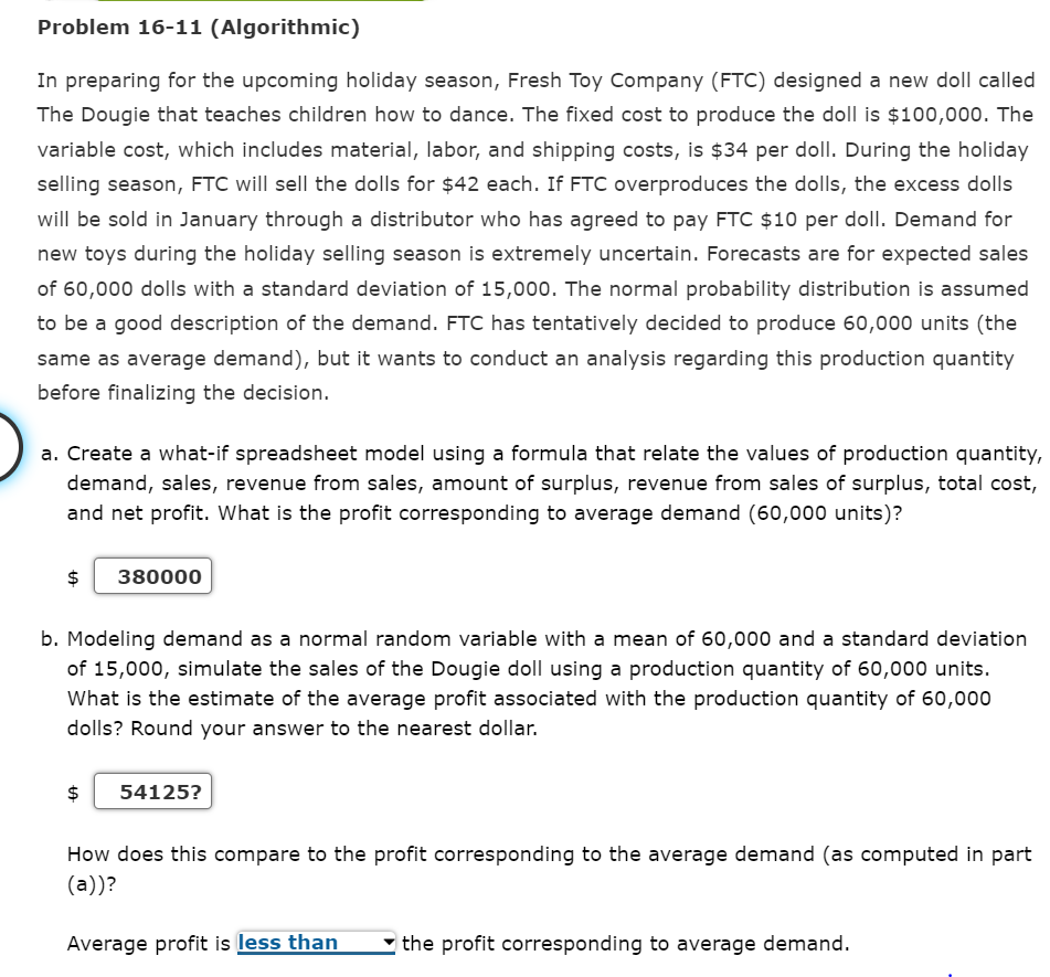 Solved Problem 16-11 (Algorithmic) In preparing for the | Chegg.com
