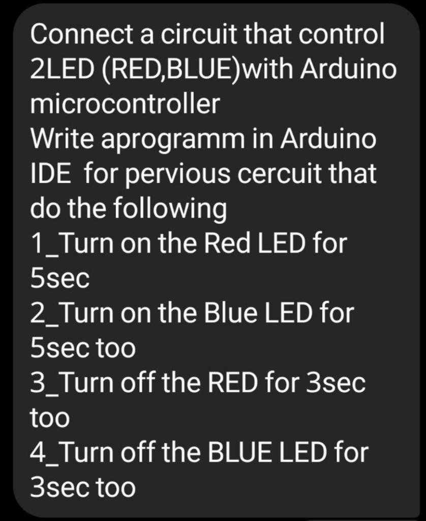 Solved Connect a circuit that control 2LED (RED,BLUE) with | Chegg.com