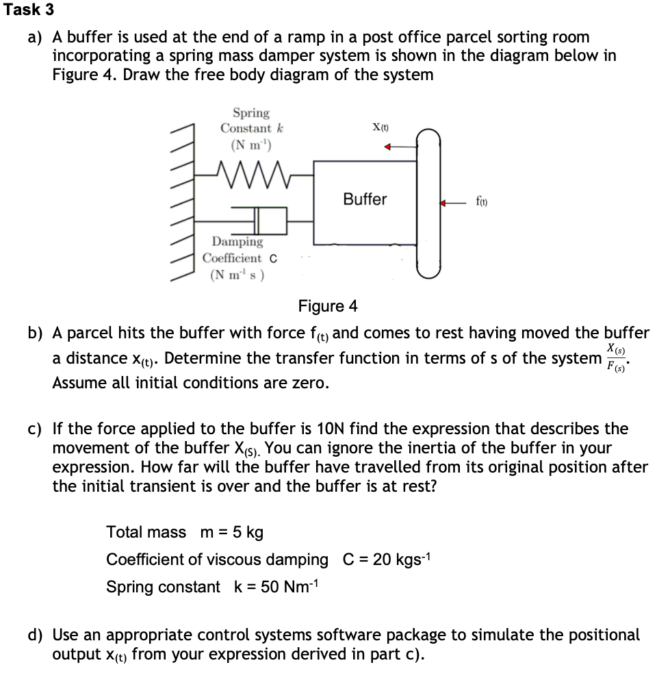 Solved Task 3 a) A buffer is used at the end of a ramp in a | Chegg.com