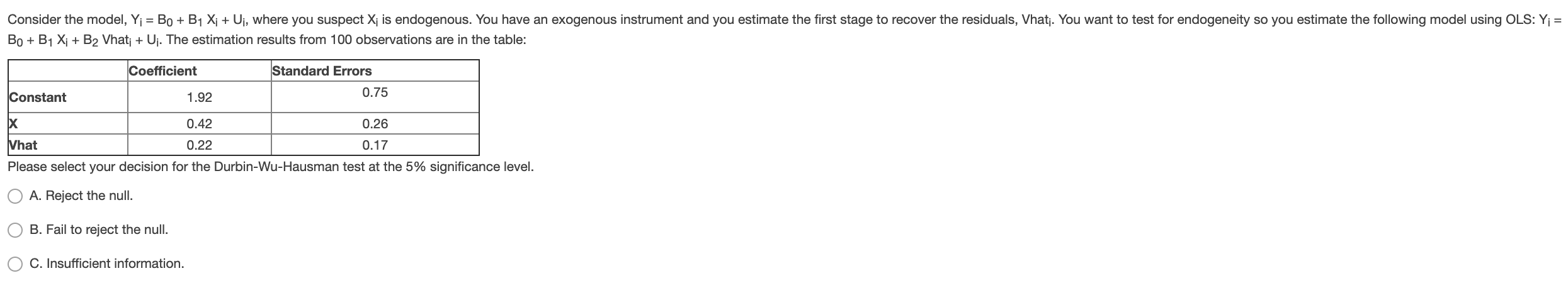Solved Consider the model, Y; = Bo + B1 Xi+Uj, where you | Chegg.com