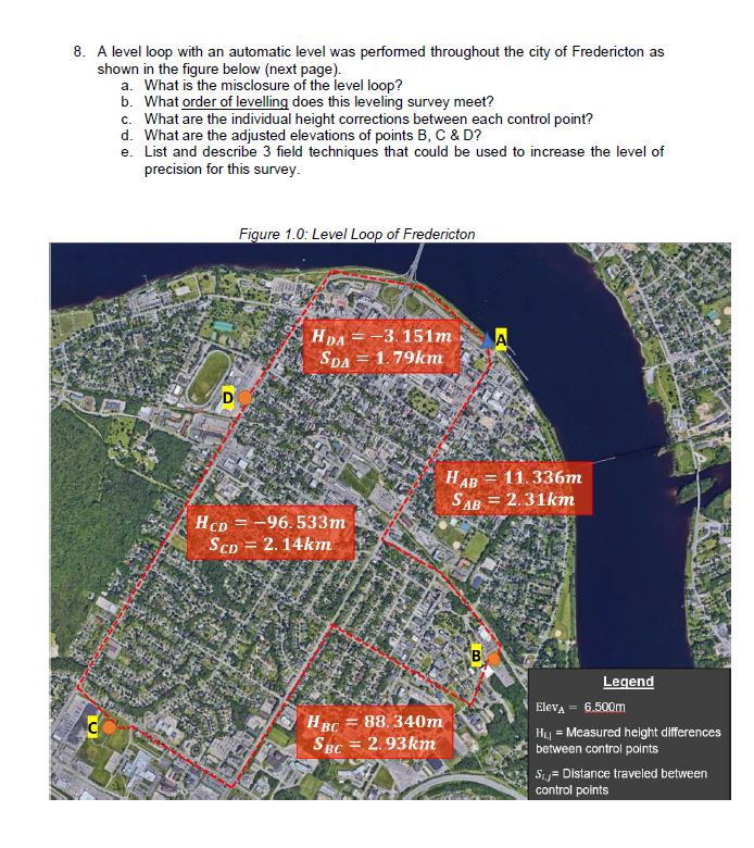 Solved 8. ﻿A level loop with an automatic level was | Chegg.com