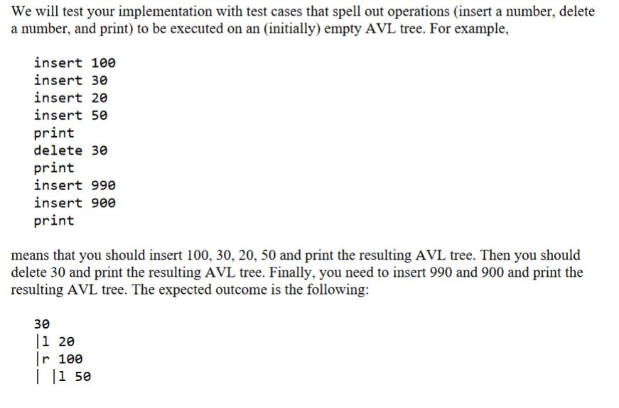Solved In This Assignment You Will Implement AVL Trees You Chegg