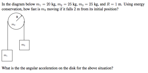 Solved In the diagram below m1 = 20 kg, m2 = 25 kg, m3 = 25 | Chegg.com