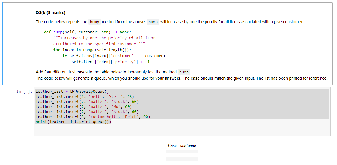 Solved Q2(b)(8 marks) The code below repeats the bump method | Chegg.com