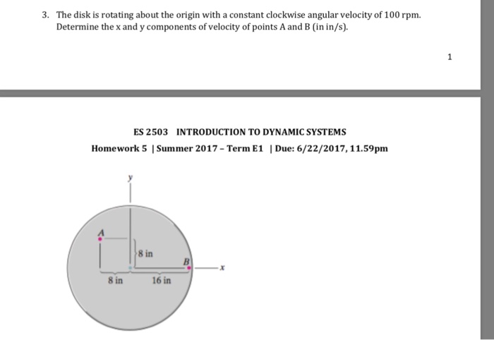 Solved The disk is rotating about the origin with a constant | Chegg.com