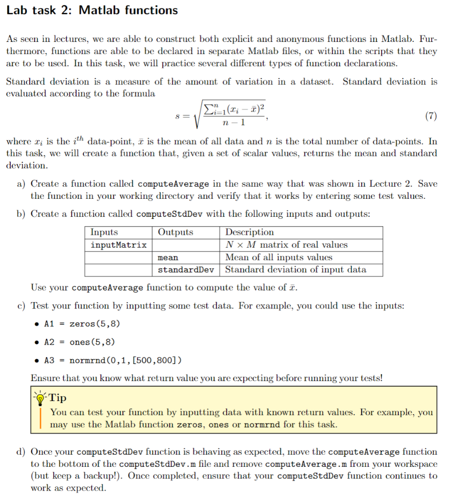 Solved A Write An Anonymous Function In Matlab That Given Chegg