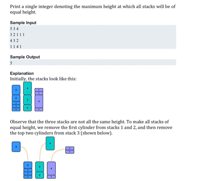 Solved Problem (1): You have three stacks of cylinders where | Chegg.com
