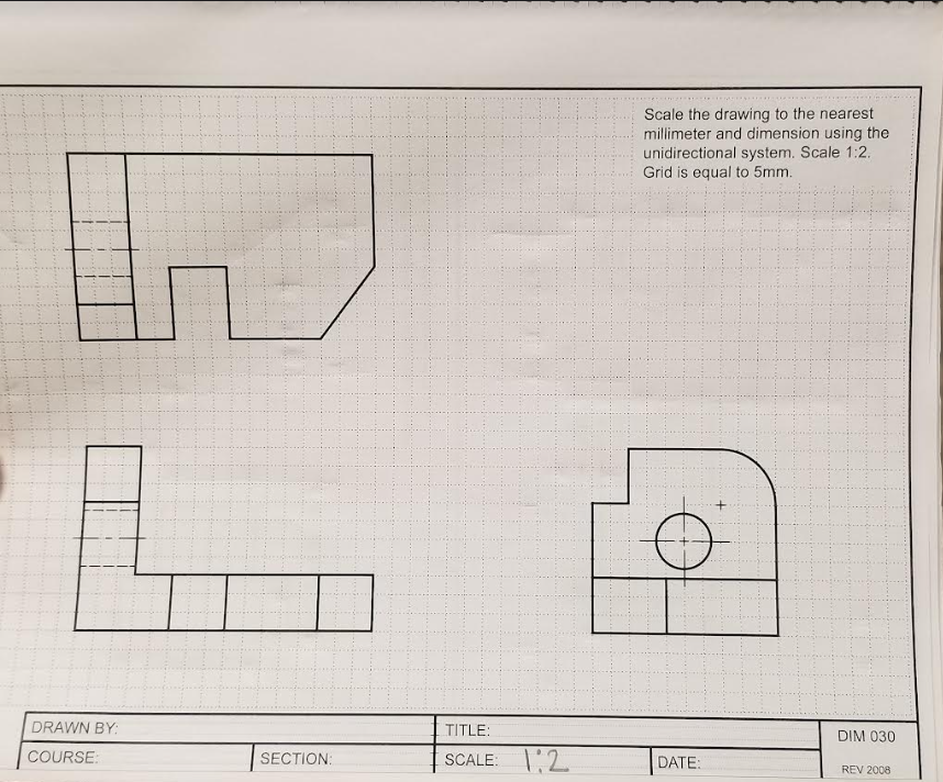 Solved Scale the drawing to the nearest millimeter and | Chegg.com