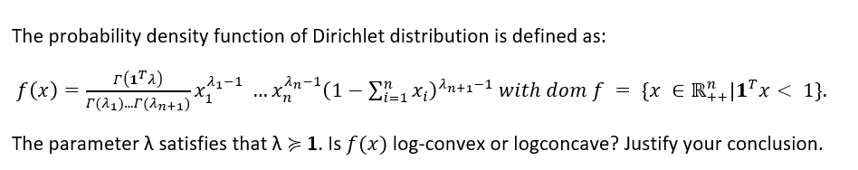The probability density function of Dirichlet | Chegg.com
