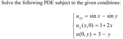 Solved Solve the following PDE subject to the given | Chegg.com