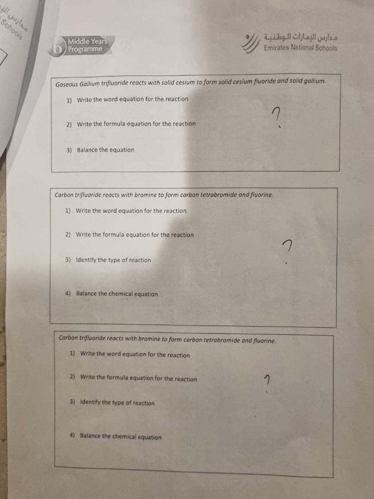 Solved Gaseous Gallium trifluoride reacts with solid cesium | Chegg.com