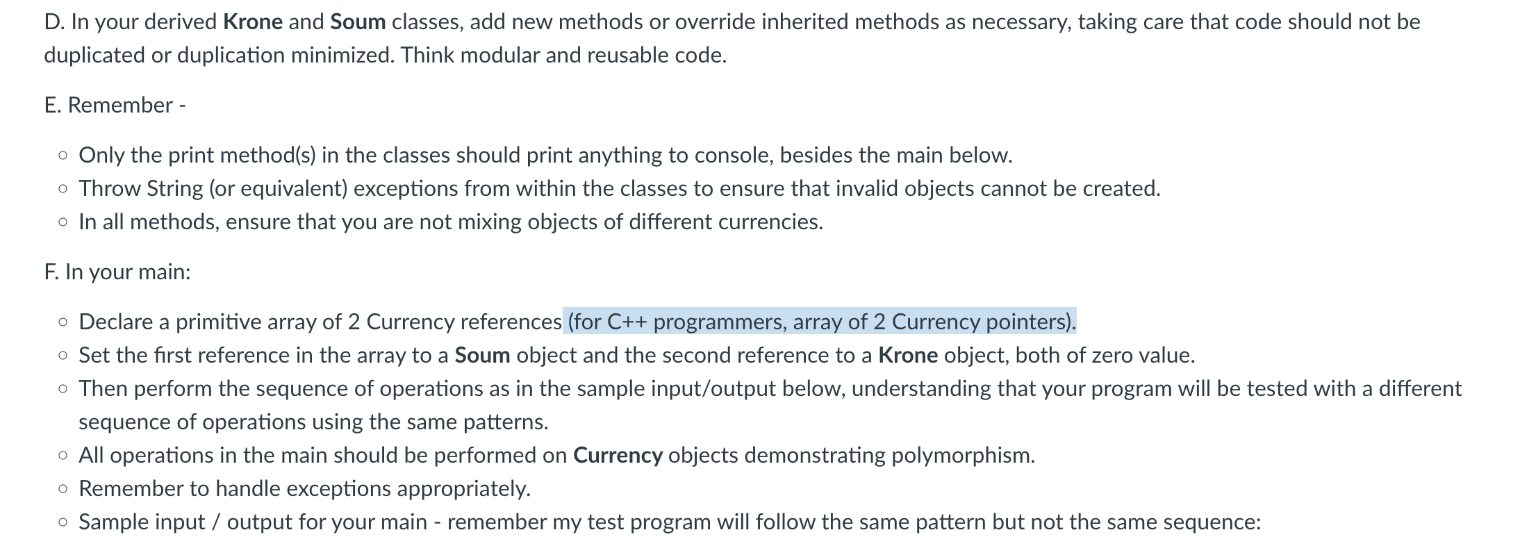 Solved Programming problem: Currency Simulator A. Create an | Chegg.com
