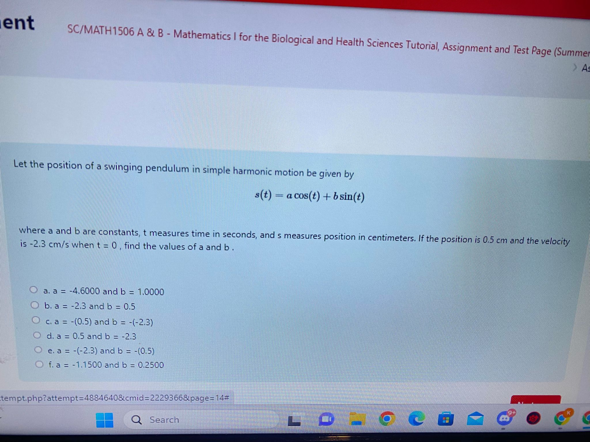 Solved ent SC/MATH1506 A \\& B - Mathematics I for the | Chegg.com