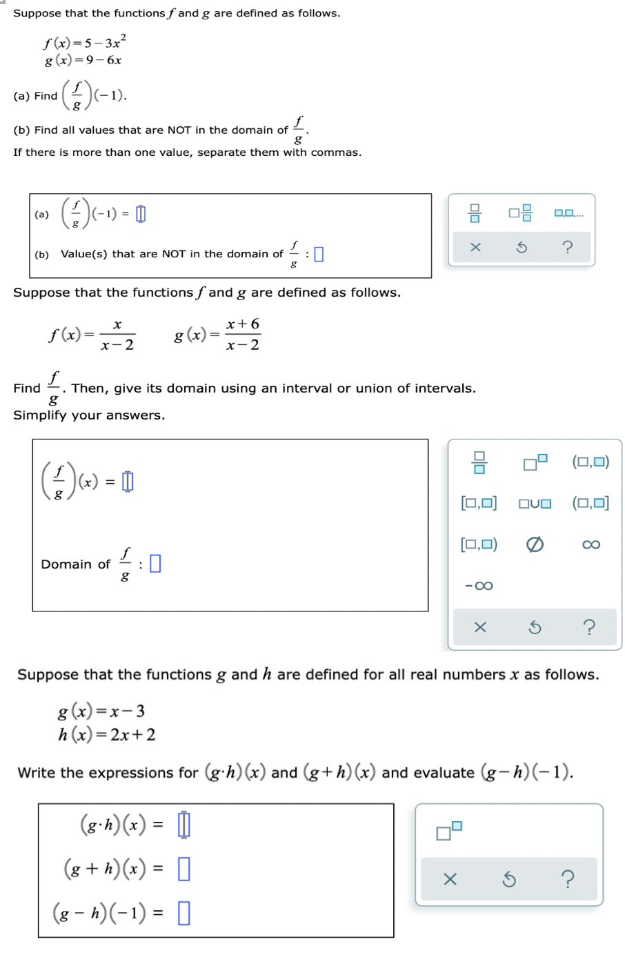 Solved Suppose that the functions f and g are defined as | Chegg.com