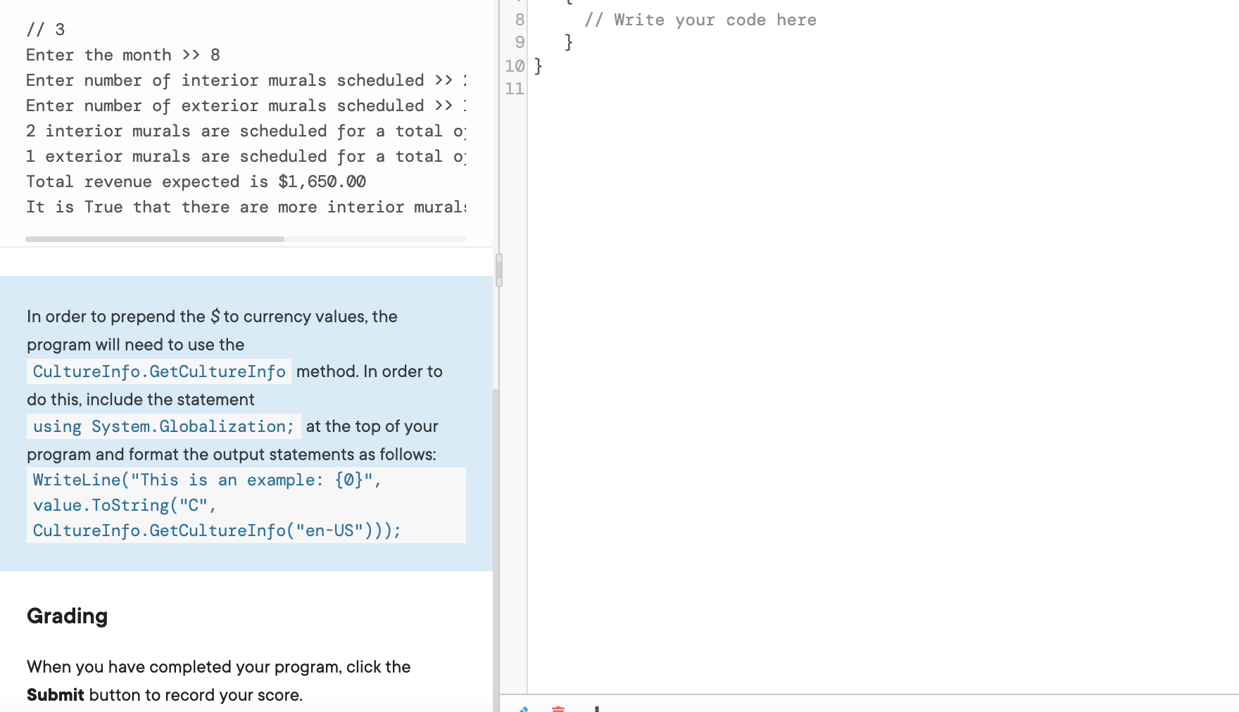 Solved Instructions MarshallsRevenue.cs + In Chapter 2. you | Chegg.com
