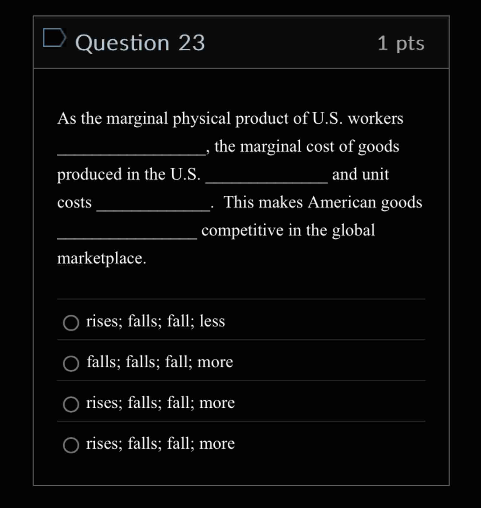 Solved Question 231 ﻿ptsAs the marginal physical product of | Chegg.com
