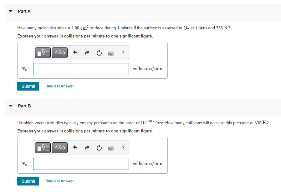 Solved How many molecules strike a 1.00 cm2 surface during 1 | Chegg.com Solved How many molecules strike a 1.00 cm2 surface during 1 | Chegg.com