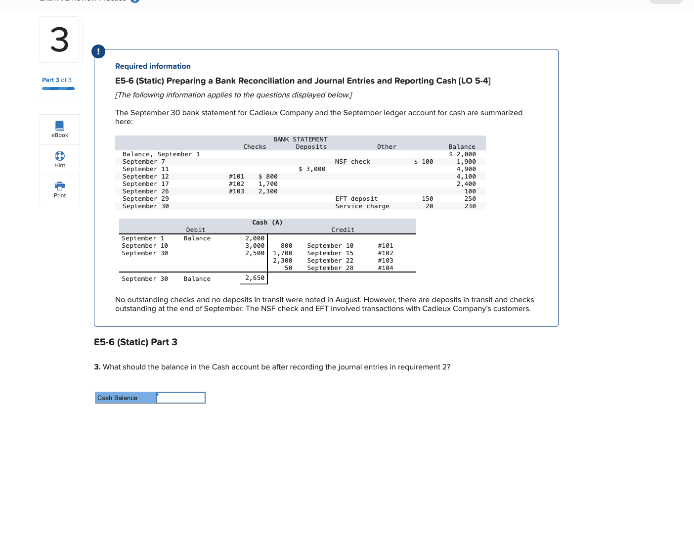 Solved Required information E5-6 (Static) Preparing a Bank | Chegg.com