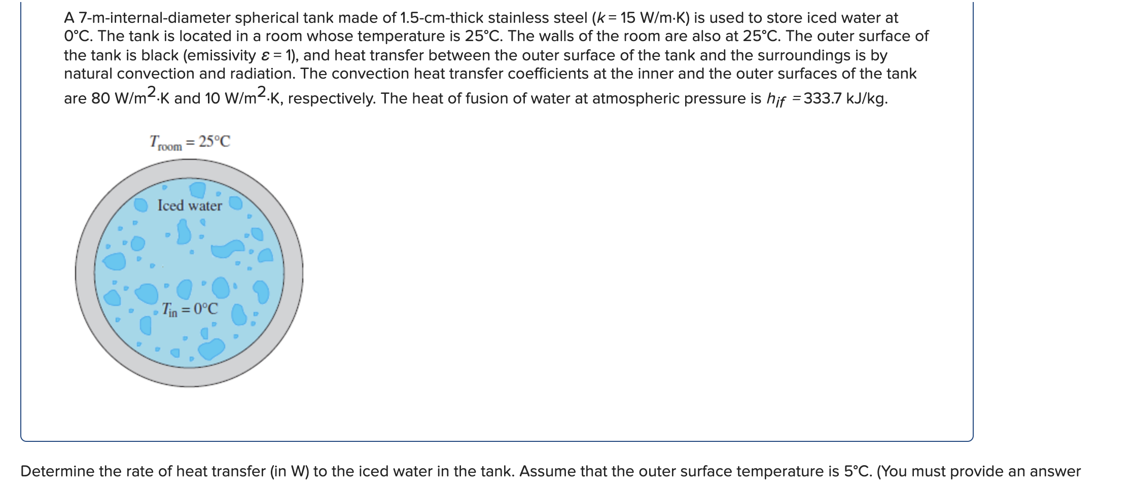Solved A 7-m-internal-diameter spherical tank made of | Chegg.com