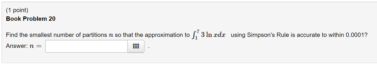 Solved (1 point) Book Problem 20 Find the smallest number of | Chegg.com