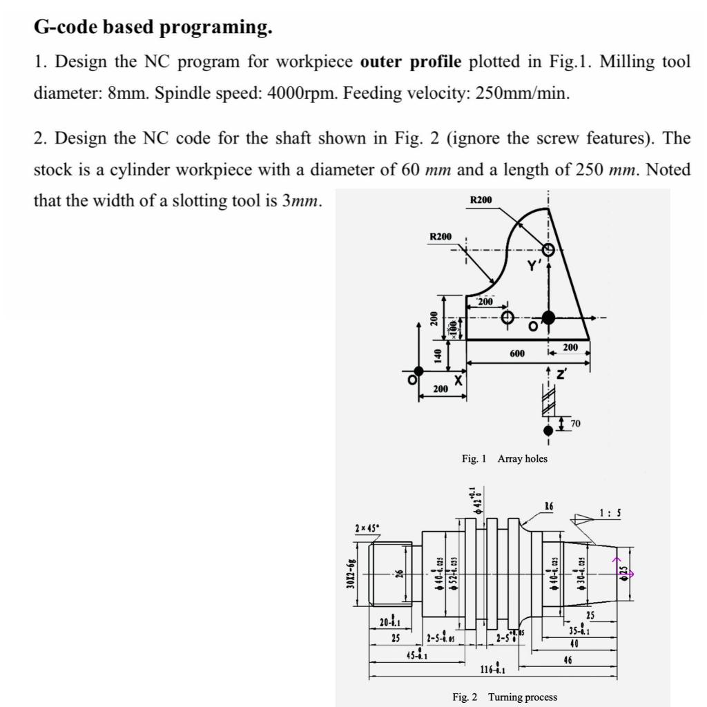 G-code based programing. 1. Design the NC program for | Chegg.com