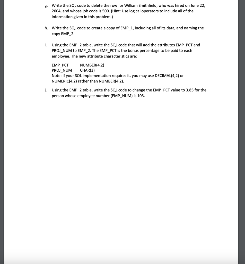 Solved 4. The ConstructCo database stores data for a | Chegg.com