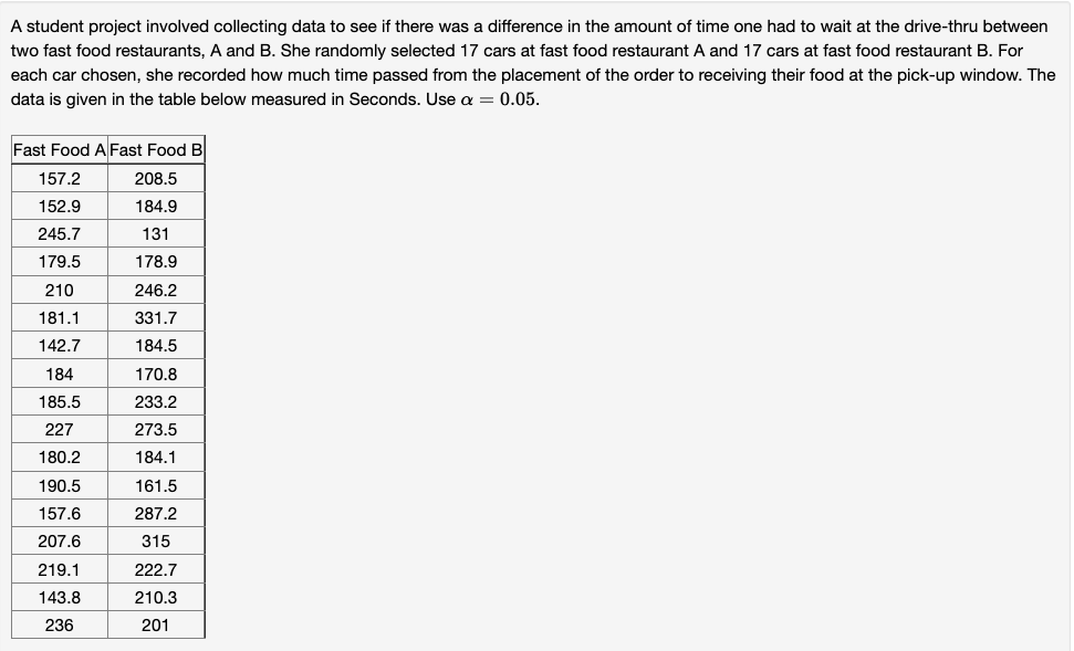Solved A student project involved collecting data to see if | Chegg.com