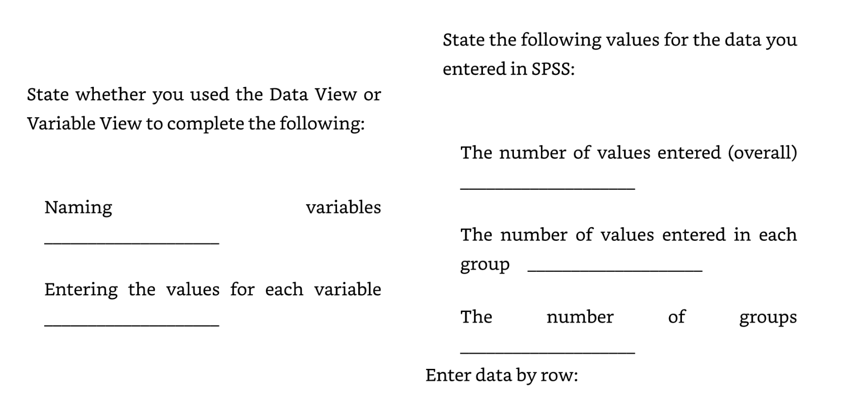 data into SPSS. After the researcher 2. Enter these | Chegg.com