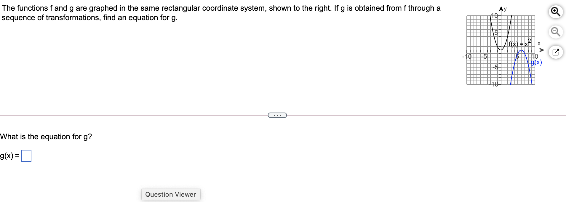 Solved The functions f and g are graphed in the same | Chegg.com