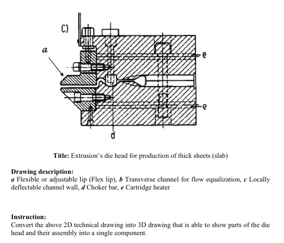 Solved Title: Extrusion's die head for production of thick | Chegg.com