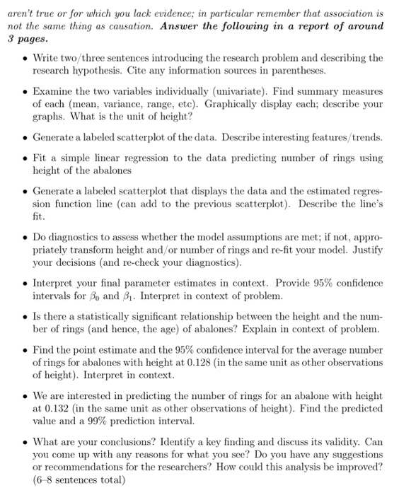 Solved Question 3 Data Analysis Practice: In practice, data | Chegg.com