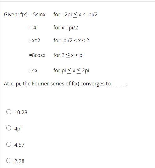 Solved Given: f(x) = 5sinx for -2pi | Chegg.com