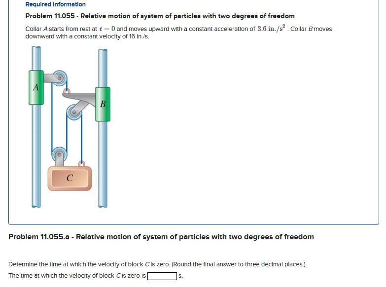 Solved Required InformationProblem 11.055 - ﻿Relative motion | Chegg.com