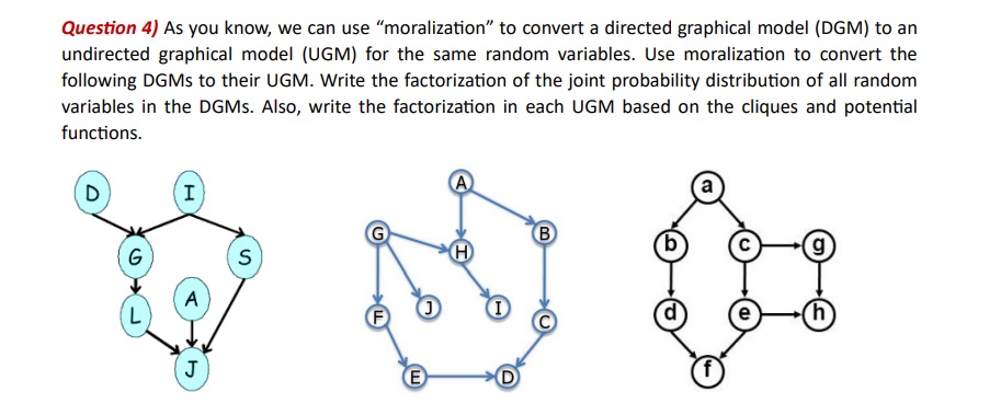 Solved Question 4) ﻿As you know, we can use "moralization" | Chegg.com