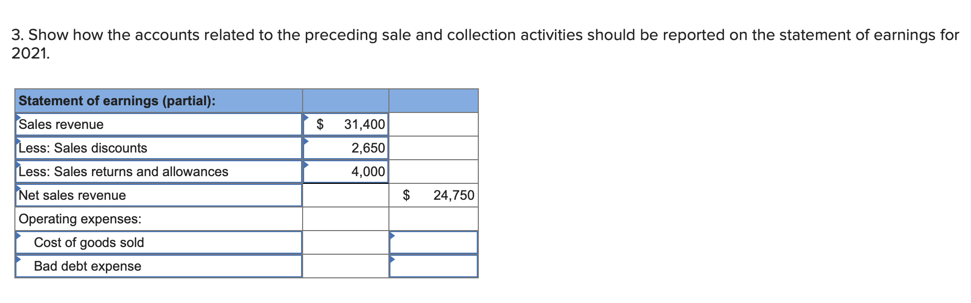 Solved The company sells merchandise for cash and on open | Chegg.com