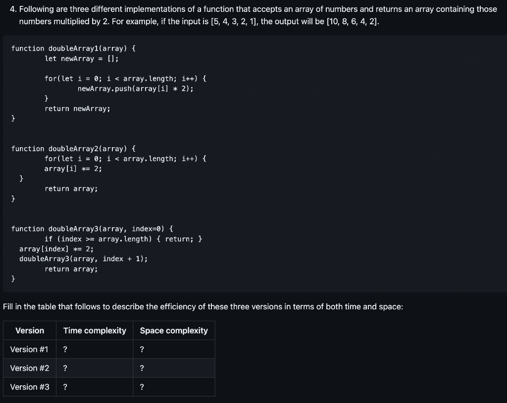 Solved 4. Following are three different implementations of a | Chegg.com