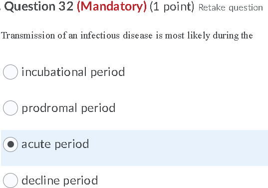 Solved Question 32 (Mandatory) (1 point) Retake question | Chegg.com