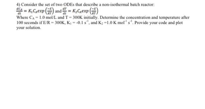 Solved Matlab Code Using Ode45 Just Pure Working Matlab 9170