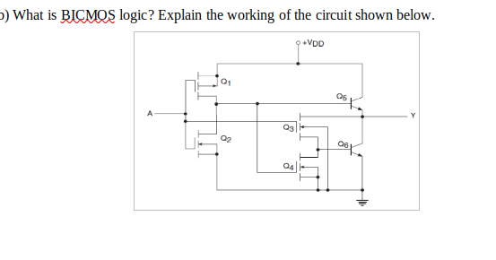 ) What is BICMOS logic? Explain the working of the | Chegg.com