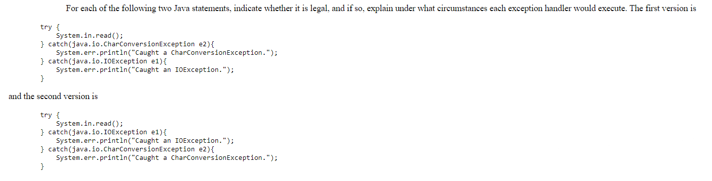 Solved For each of the following two Java statements, | Chegg.com