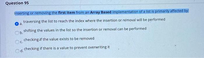 Solved Question 96 What Is The Time Complexity Of Inserting 
